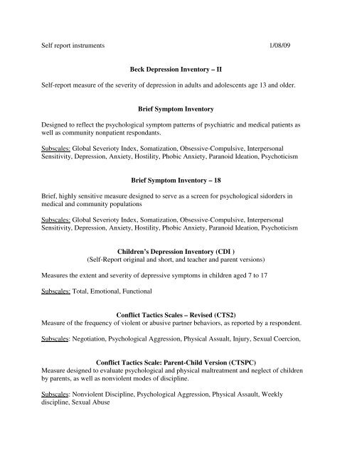 Beck Depression Inventory