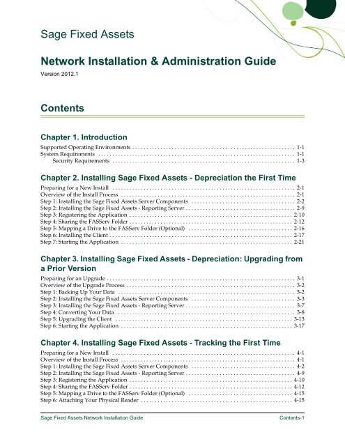 Installing the Sage Fixed Assets