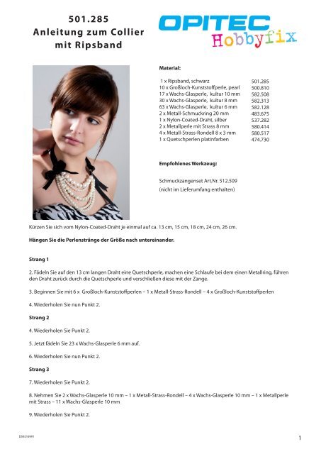 501.285 Anleitung zum Collier mit Ripsband