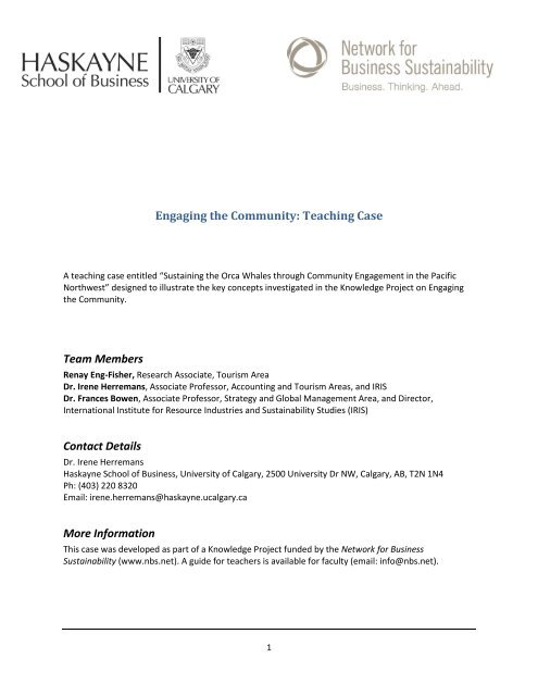 Case Study - Network for Business Sustainability