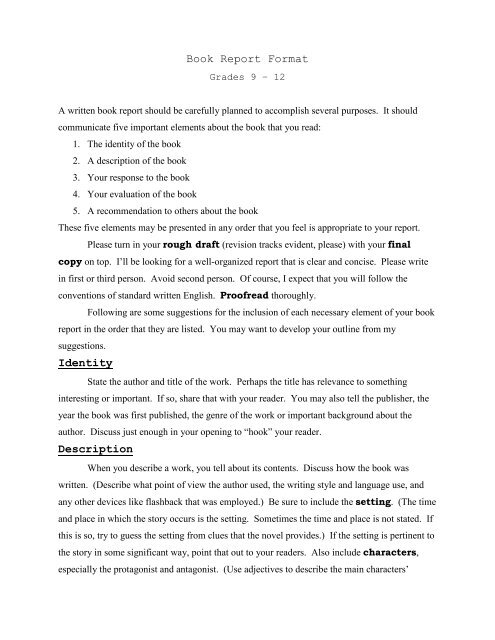  How To Write A Book Report Grade 4 FREE Printable 3rd Grade Book 