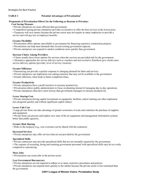 Cons Of Privatization