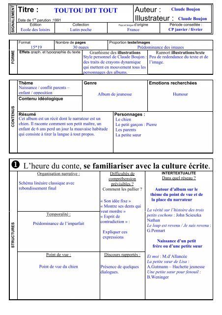 Toutou dit tout