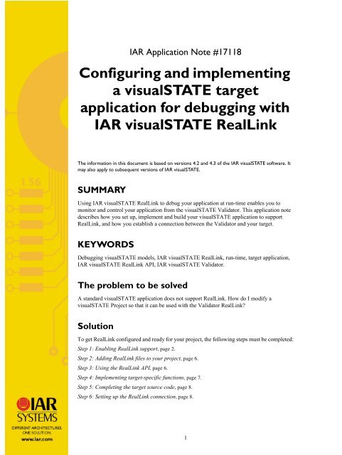 Configuring and implementing a visualSTATE target ... - IAR Systems