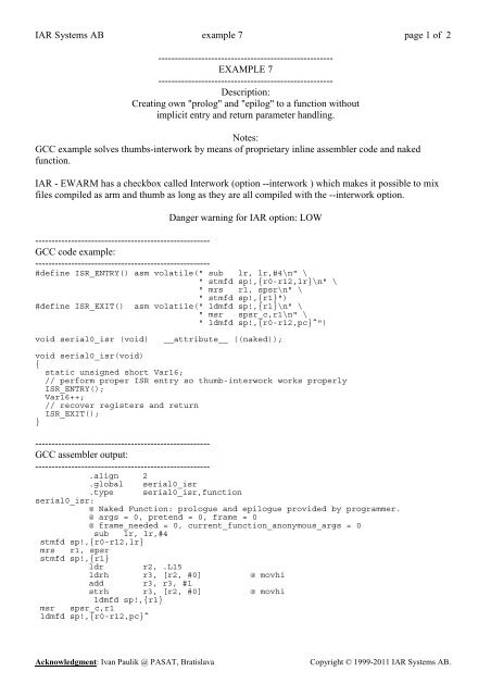Example 7 - IAR Systems