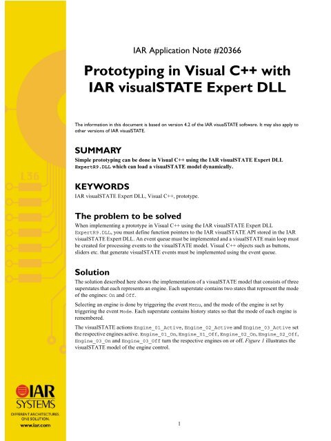 Prototyping in Visual C++ with IAR visualSTATE ... - IAR Systems