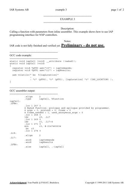 Example 3 - IAR Systems