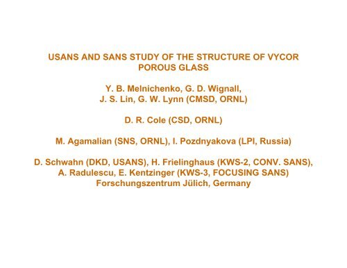 USANS and SANS Study of Porosity in Vycor Glass