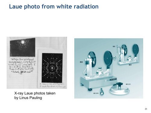 Laue diffraction I() Pol