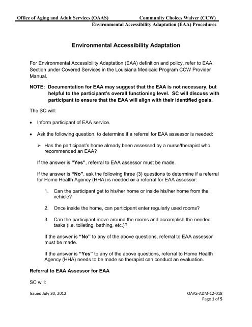 Environmental Accessibility Adaptation