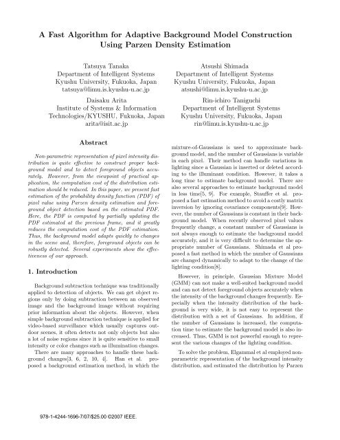 A Fast Algorithm for Adaptive Background Model Construction Using ...