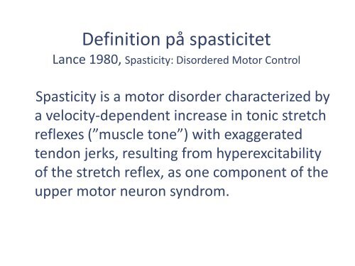 Definition på spasticite
