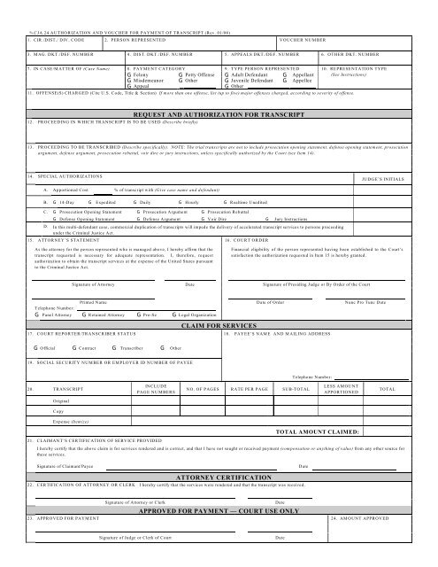 CJA Form 24 - Federal Public Defender's Office District of New Jersey