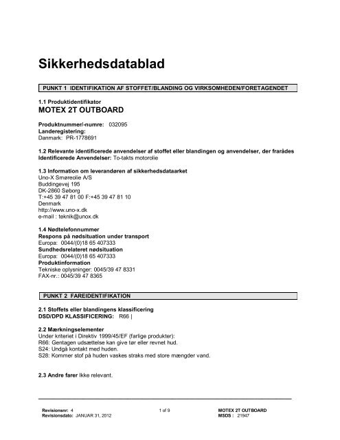 Sikkerhedsdatablad