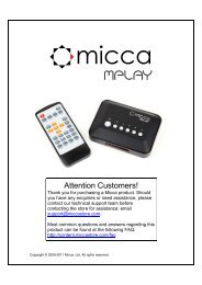 Micca Speck User's Manual - Micca Store!