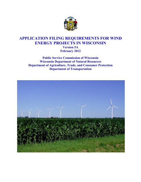 application filing requirements for wind energy projects in wisconsin