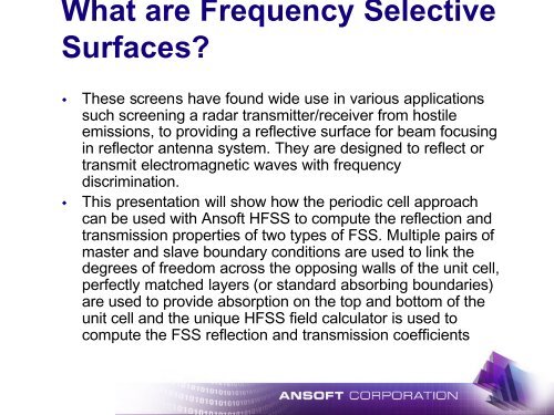 Presentation - Frequency Selective Surfaces