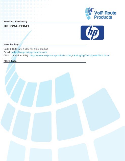 Hp PWA-TF041 - VoIPRoute Products