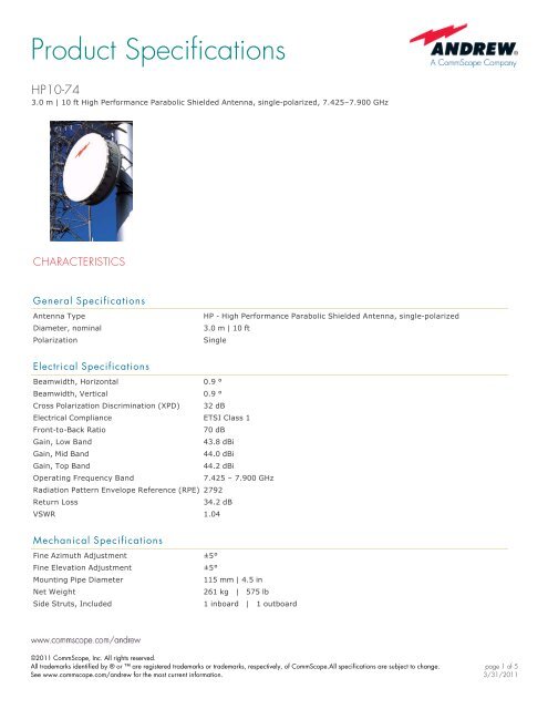 Product Specifications - Launch 3 Telecom
