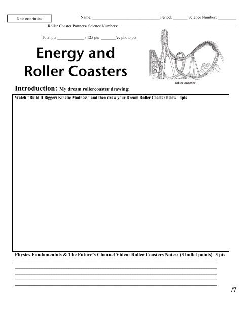 Energy and Roller Coasters