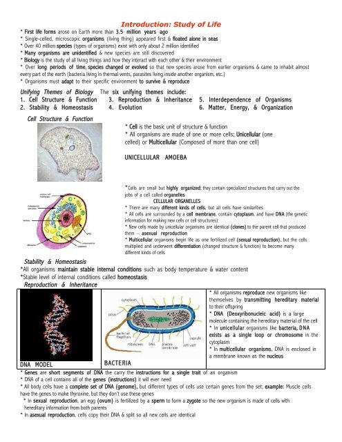 1. Cell Structure & Function