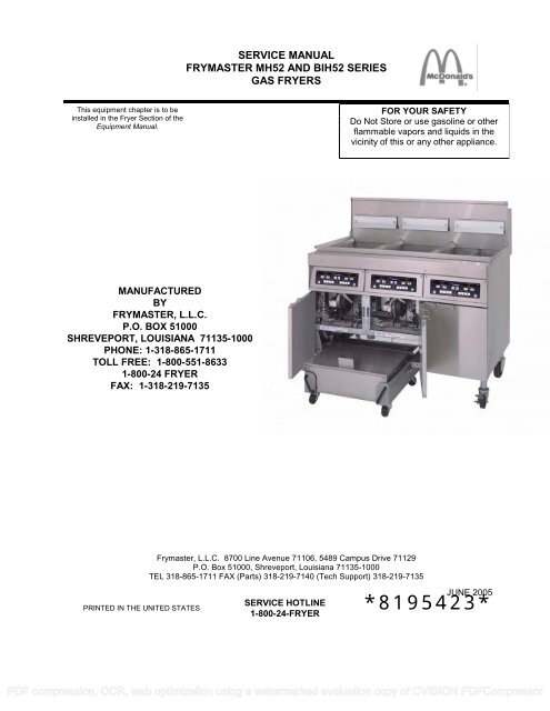 Frymaster Gas Fryer Troubleshooting Discount Offers | www.pinnaxis.com