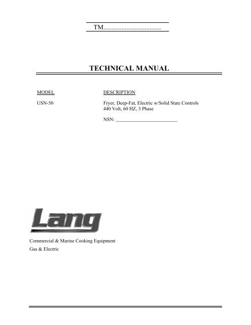 TECHNICAL MANUAL - Parts Town