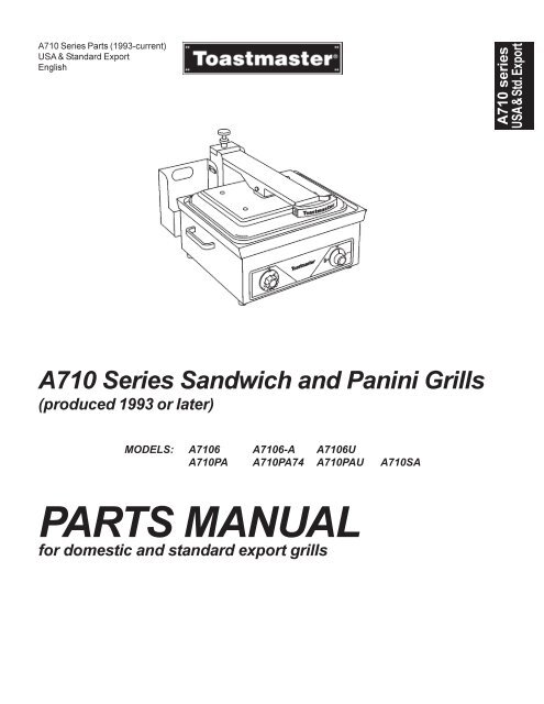 Toastmaster Parts List