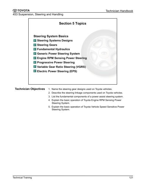 453 Suspension, Steering and Handling Technician Handbook ...