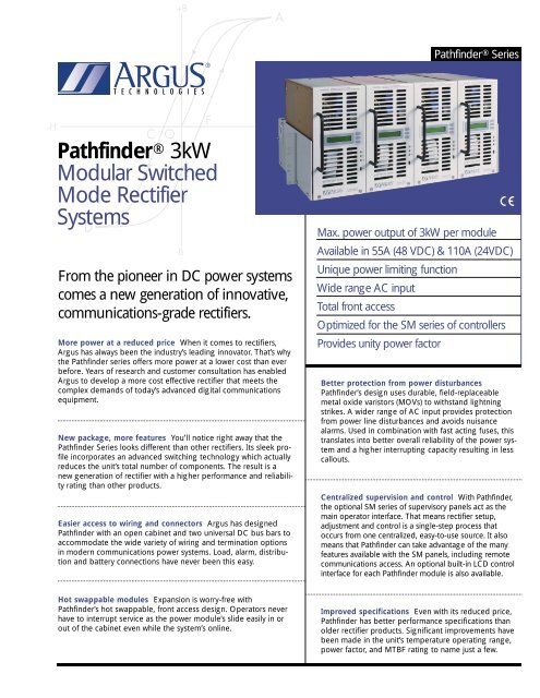 Pathfinder® 3kW Modular Switched Mode Rectifier Systems