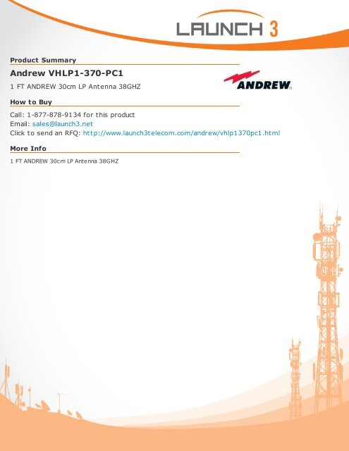 Andrew VHLP1-370-PC1 - Launch 3 Telecom