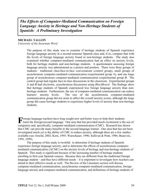 The Effects of Computer-Mediated Communication on Foreign ...