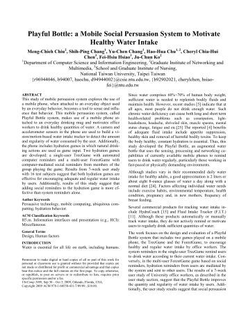 SIGCHI Conference Proceedings Format