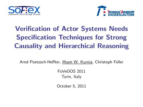 Verification of Actor Systems Needs Specification Techniques for ...