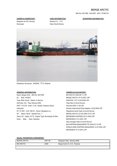 BERGE ARCTIC - Cargo Vessels International