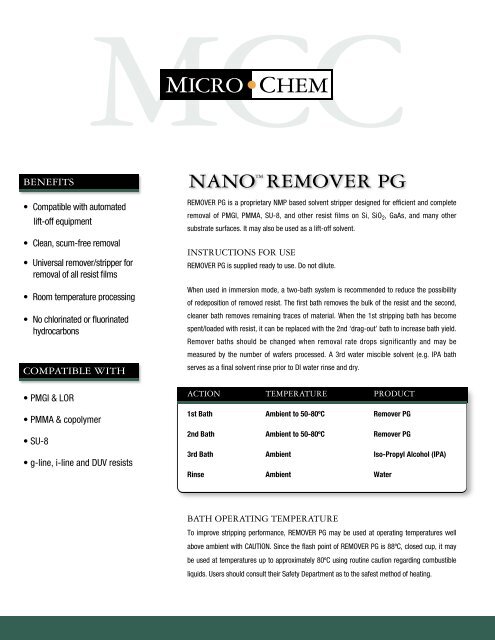 Remover PG - MicroChem