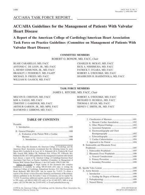 ACC/AHA Guidelines for the Management of Patients With Valvular ...