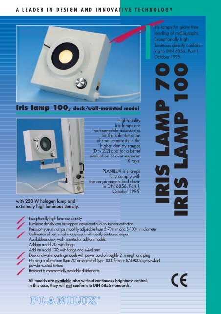 Brochure about Iris 70, Iris 100 - Planilux.com