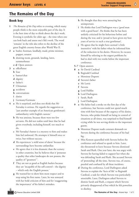 The Remains of the Day - English Center