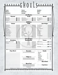 Vampire: The Masquerade 20th Aniversary Character Sheet