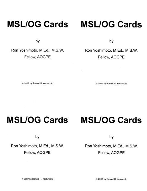 MSL/OG Letter Naming Cards