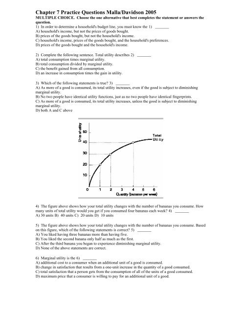 Chapter 7 Practice Questions Malla/Davidson 2005
