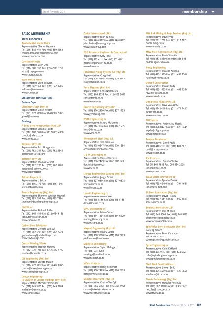 Cosira International (SA) - Southern African Institute of Steel ...