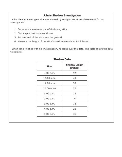 Grade 4 Science Released Items 2008