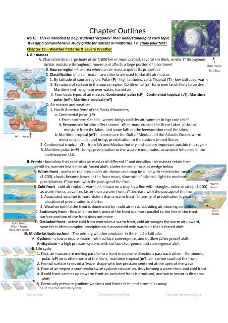 Chapter 19, Weather Patterns and Severe Storms - Subduction.net