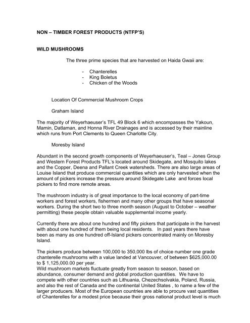 Non-Timber Forest Product Presentation