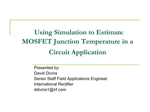 Using Simulation To Estimate Mosfet Junction Temperature In A using-simulation-to-estimate-mosfet-junction-temperature-in-a