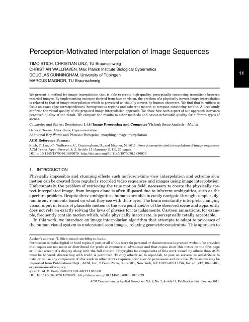 View - Computer Graphics Lab - TU Braunschweig