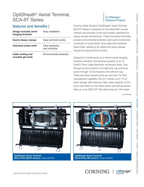 OptiSheath® Aerial Terminal, SCA-9T Series
