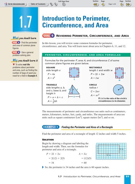 Introduction to Perimeter, Circumference, and Area - Nexuslearning ...